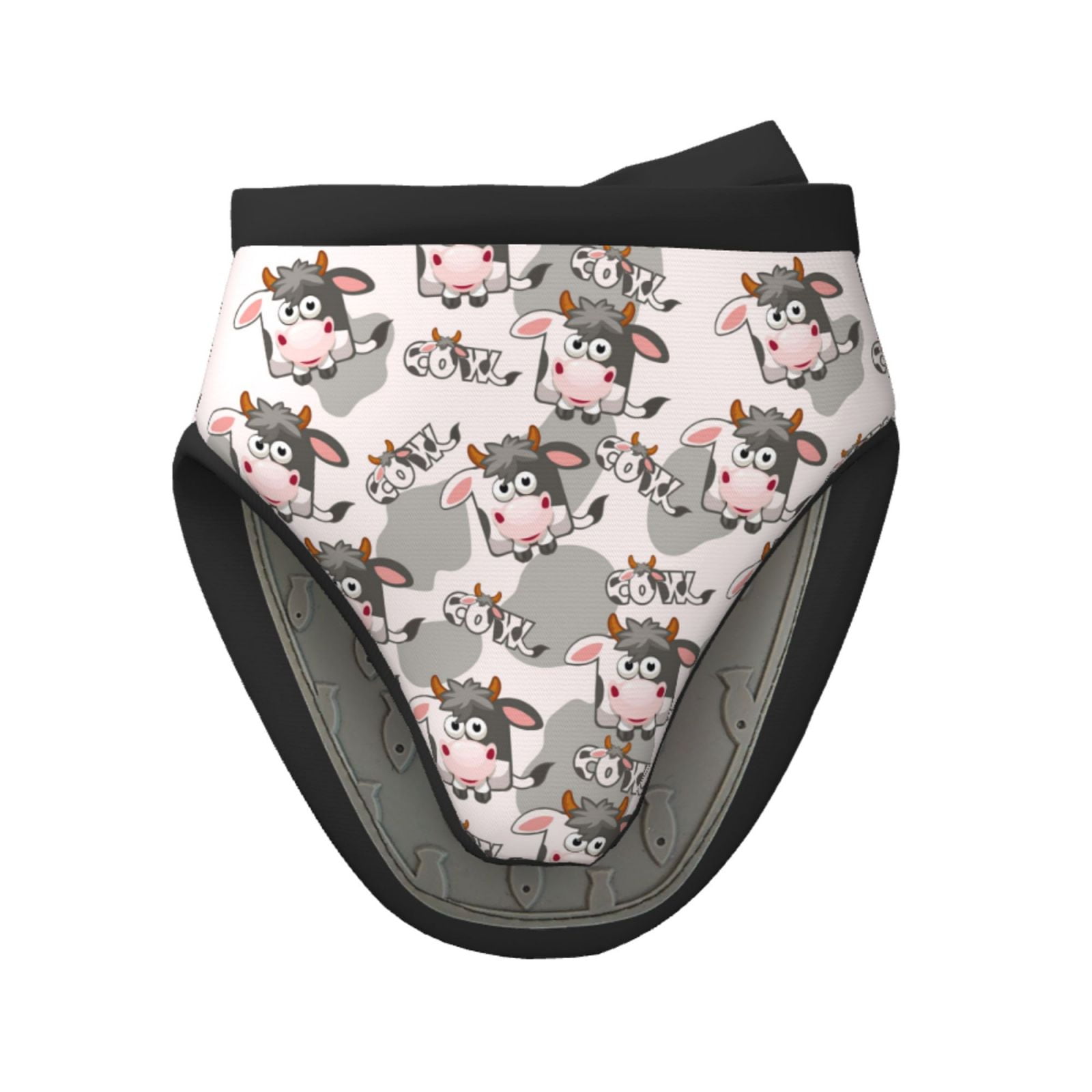 Funny Cute Cartoon Milk Cow_A Oven Mitts Heat Resistant with Hanging ...