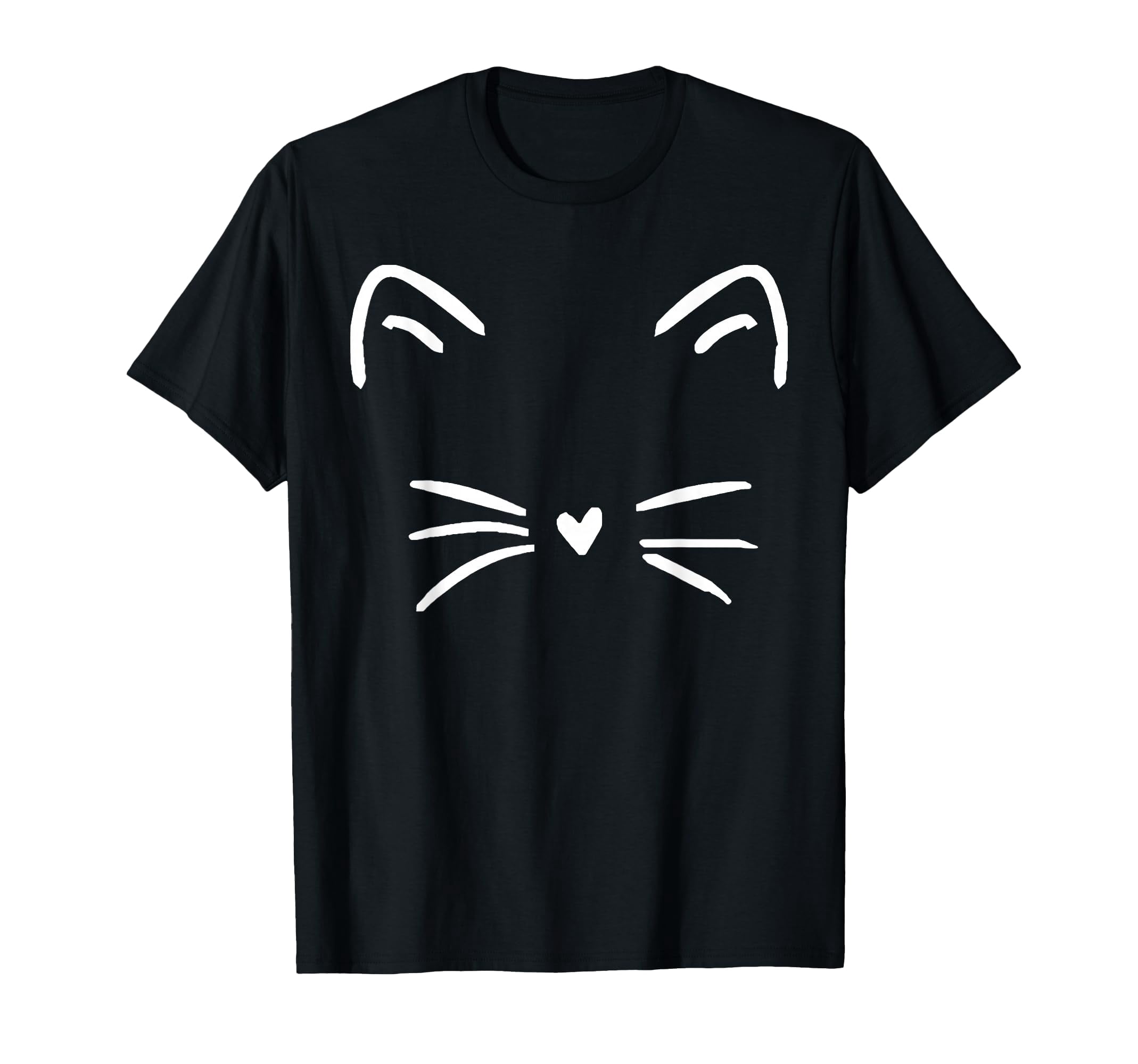 Funny Cute Cat Face Heart Nose T-Shirt for Cat Lovers - Adorable ...