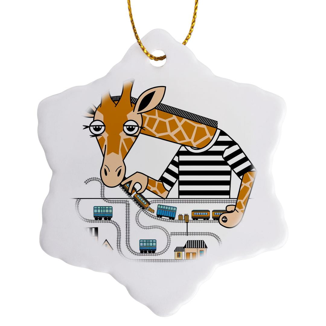 3drose, Funny Cute Colorful Giraffe Playing with Model Train Set ...