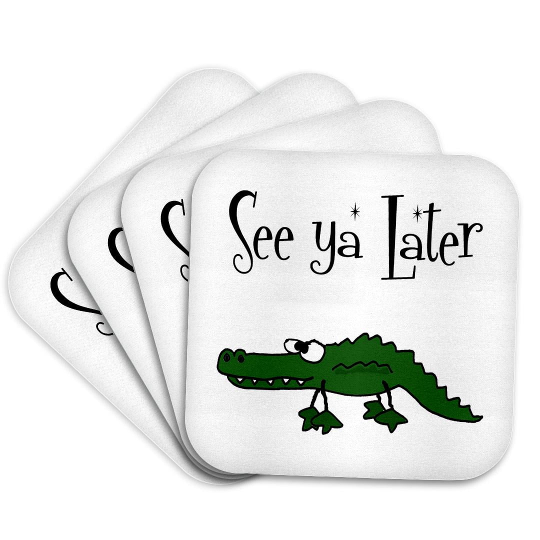 3drose, Funny Cute Cool See Ya Later Alligator Gator Cartoon, Set of 4 ...