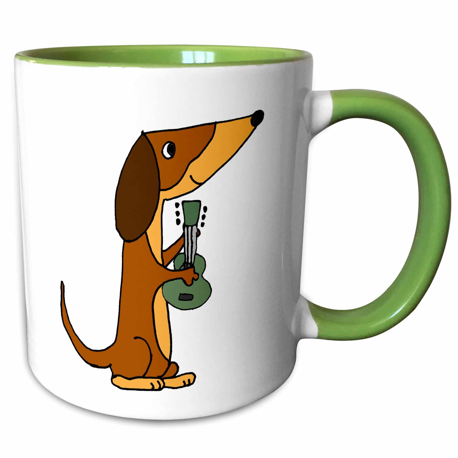 3drose, Funny Cute Dachshund Puppy Dog Playing Ukulele Music Cartoon ...