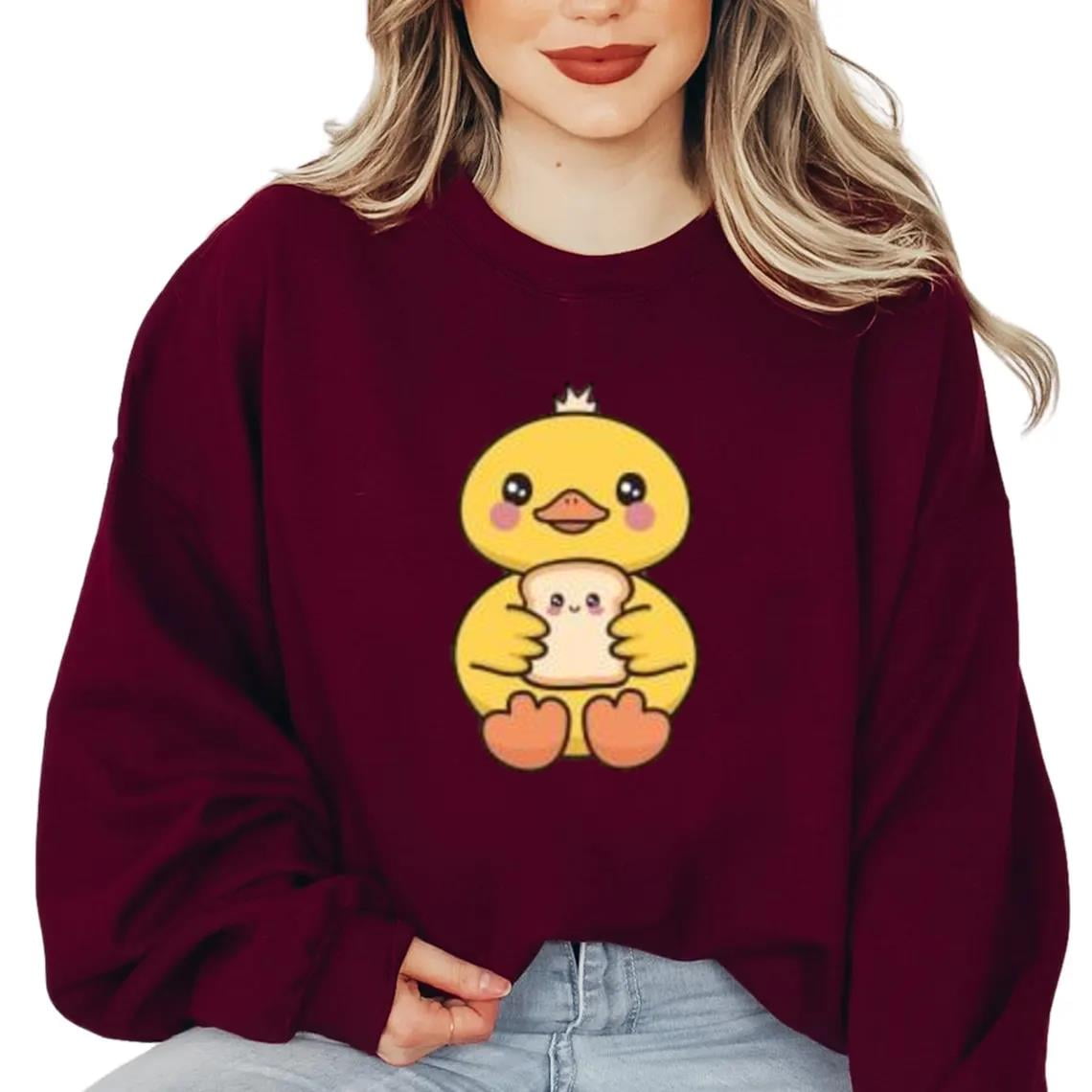 Funny Cute Duck Bread Meme Animal Bird Loaf Carb Humor Sweatshirt, for ...