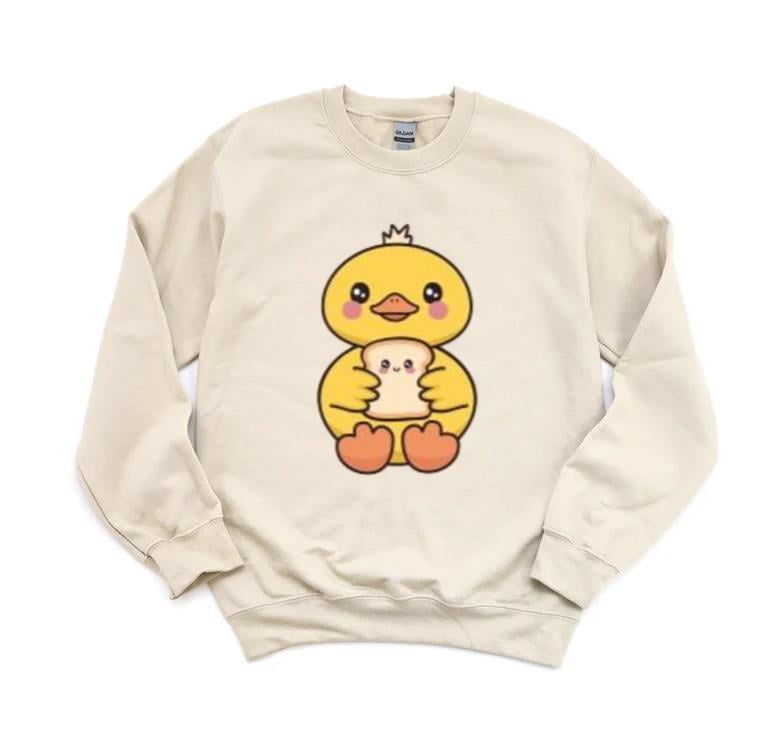 Funny Cute Duck Bread Meme Animal Bird Loaf Carb Humor Sweatshirt, for ...