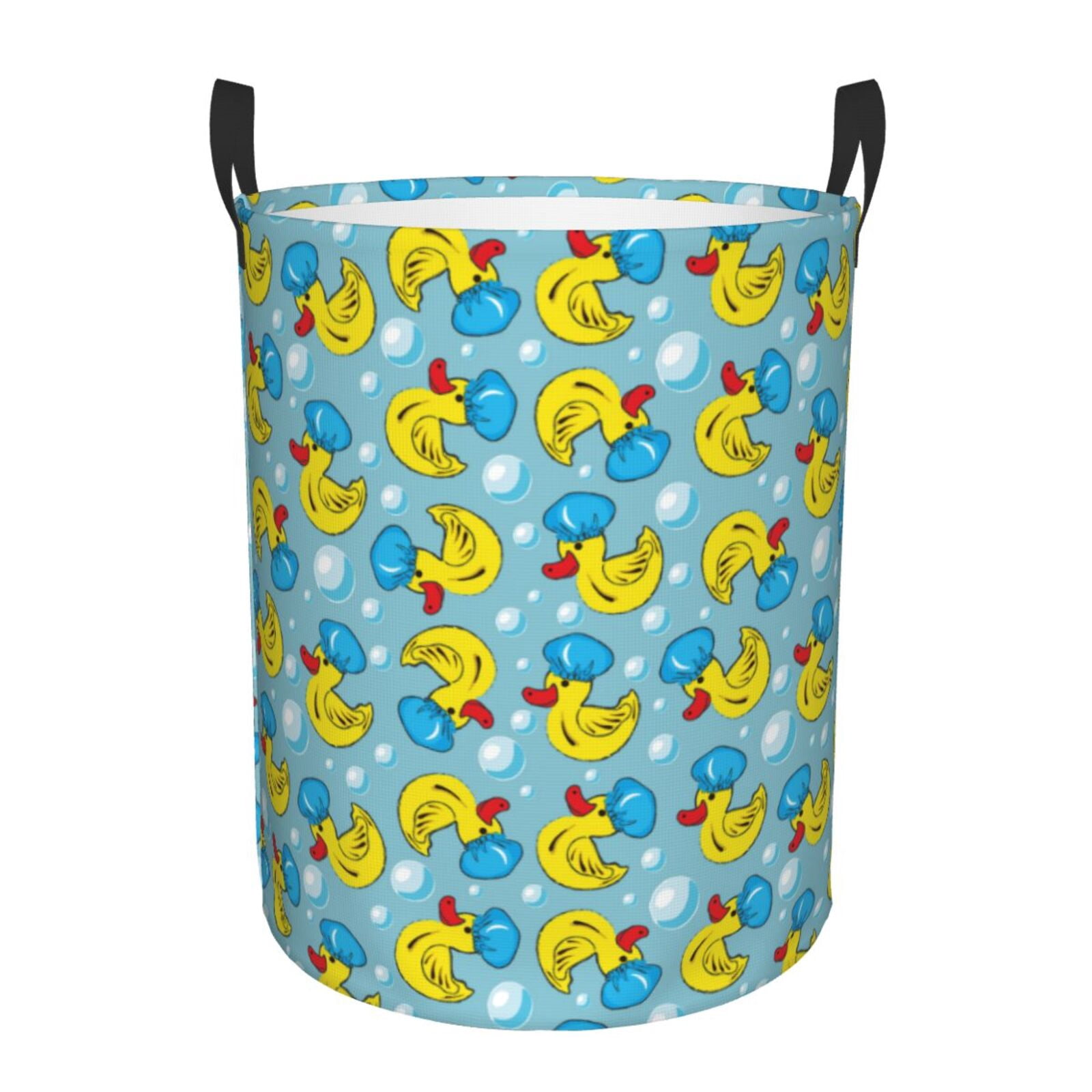 Funny Cute Duck Bubble Laundry Basket with Handles - Freestanding ...