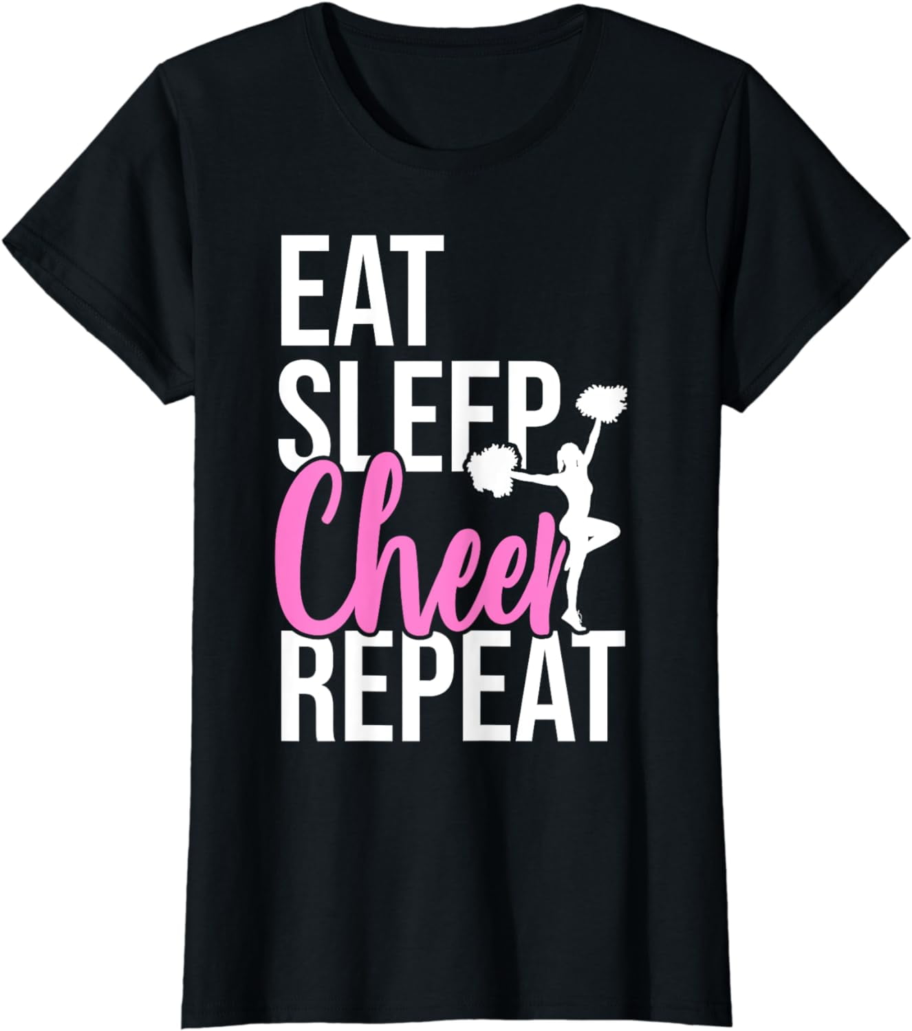 Funny Cute EAT SLEEP CHEER REPEAT T-Shirt Love Girls Gift - Walmart.com