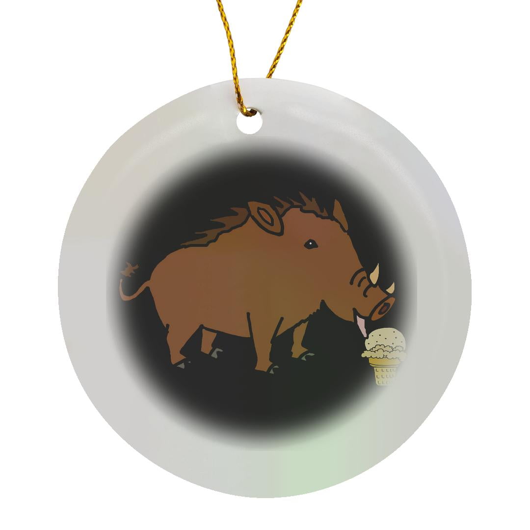 3drose, Funny Cute Feral Hog or Pig Wild Boar Eating Ice Cream Cartoon ...