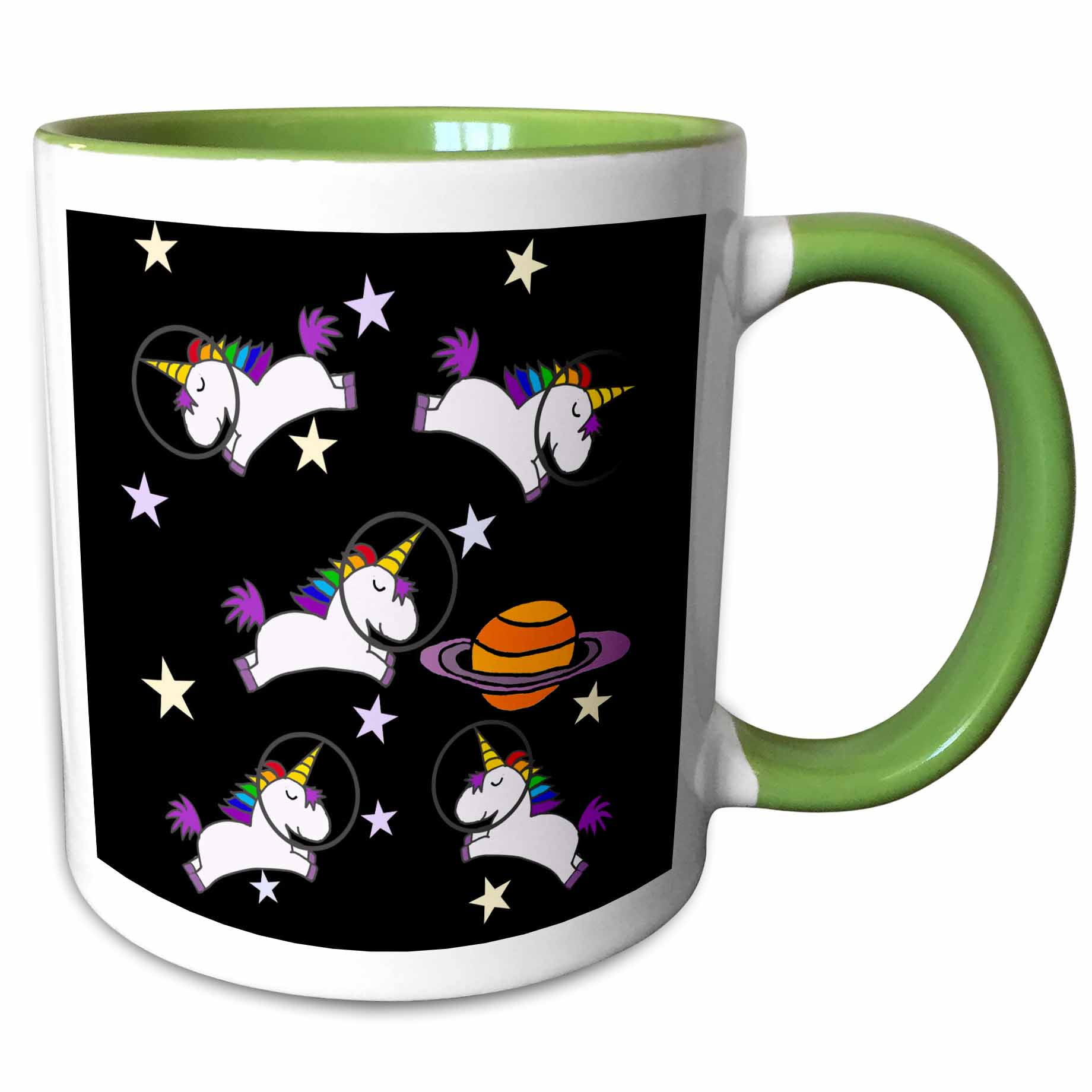 3drose, Funny Cute Flying Unicorn Astonauts and Saturn Space Cartoon ...