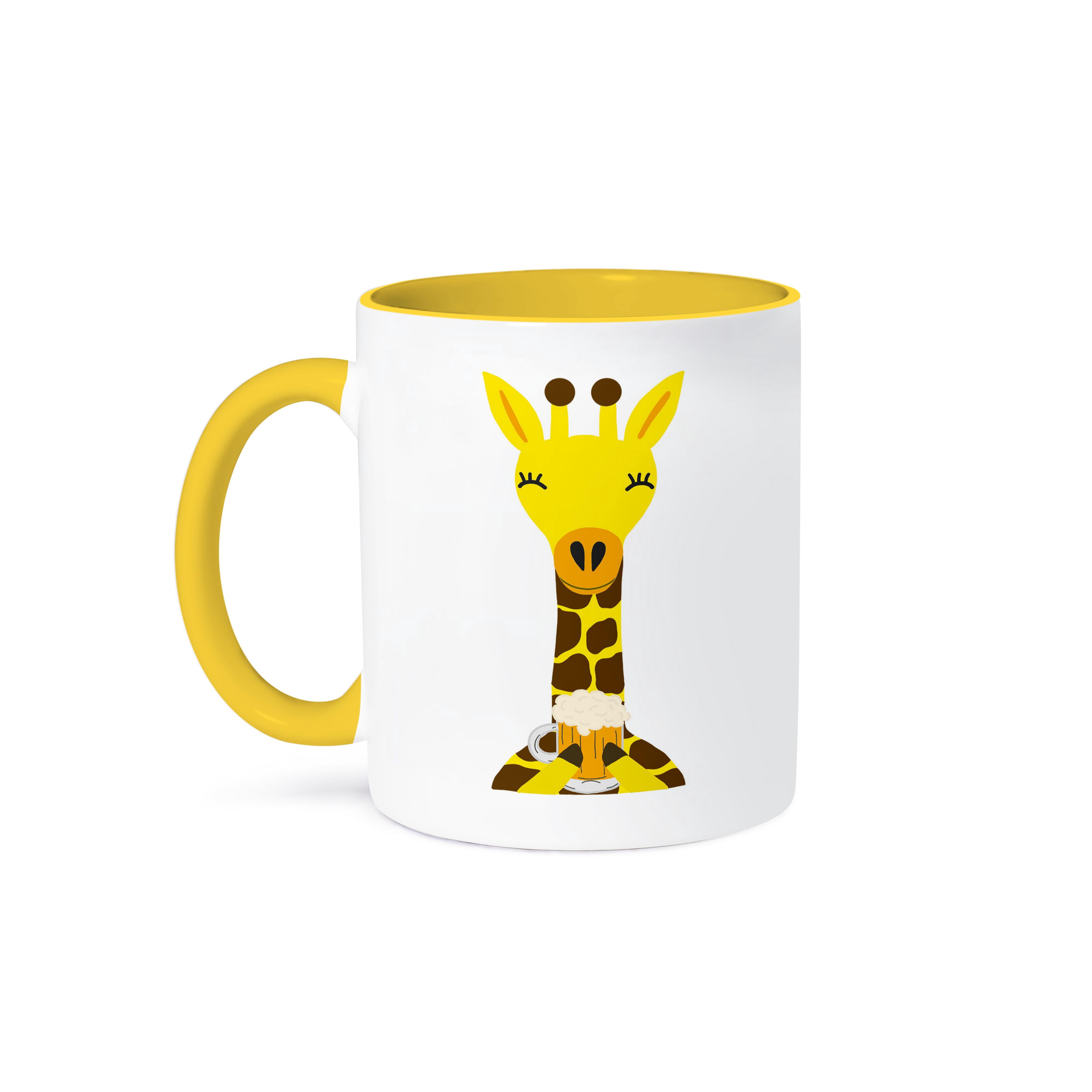 3dRose, Funny cute giraffe drinking beer out of a mug cartoon , 11oz ...