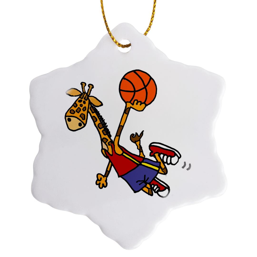 3drose, Funny Cute Giraffe Playing Basketball Slam Dunk Sports Cartoon ...