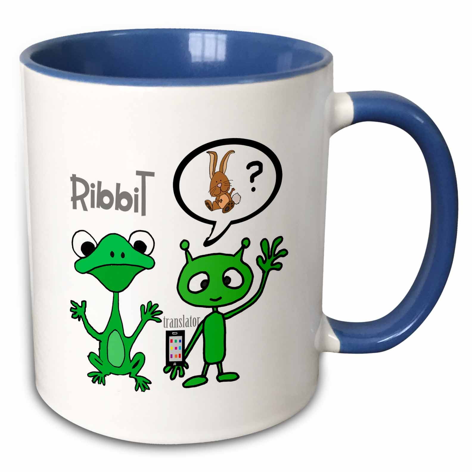 3drose, Funny Cute Green Martian Alien Talking to Tree Frog Ribbit ...