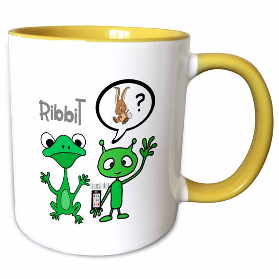 3drose, Funny Cute Green Martian Alien Talking to Tree Frog Ribbit ...