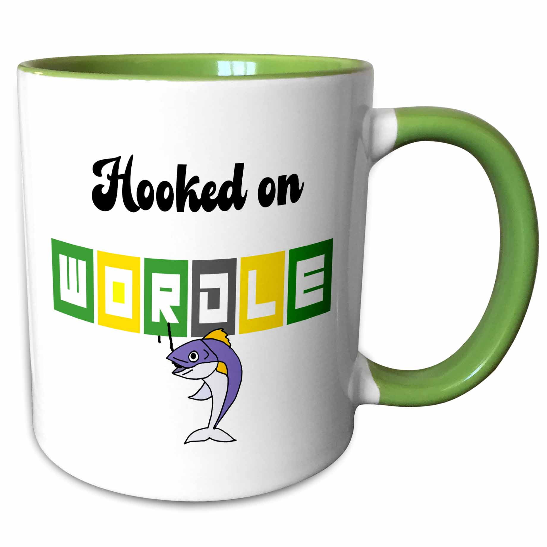 3drose, Funny Cute Hooked on Wordle Daily Word Game with Fish Cartoon ...