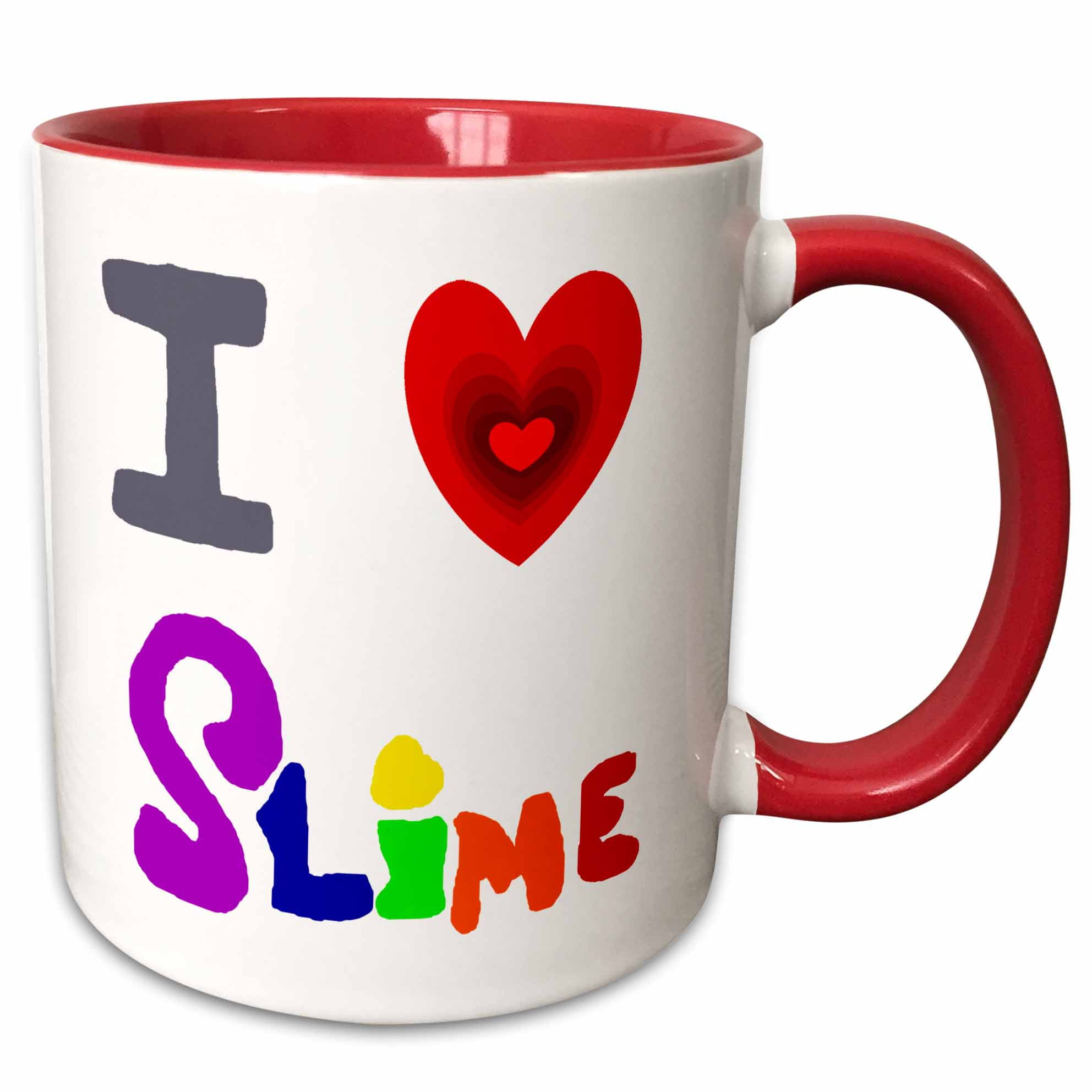 Funny Cute I love Slime Cartoon 11oz Two-Tone Red Mug mug-263676-5 ...