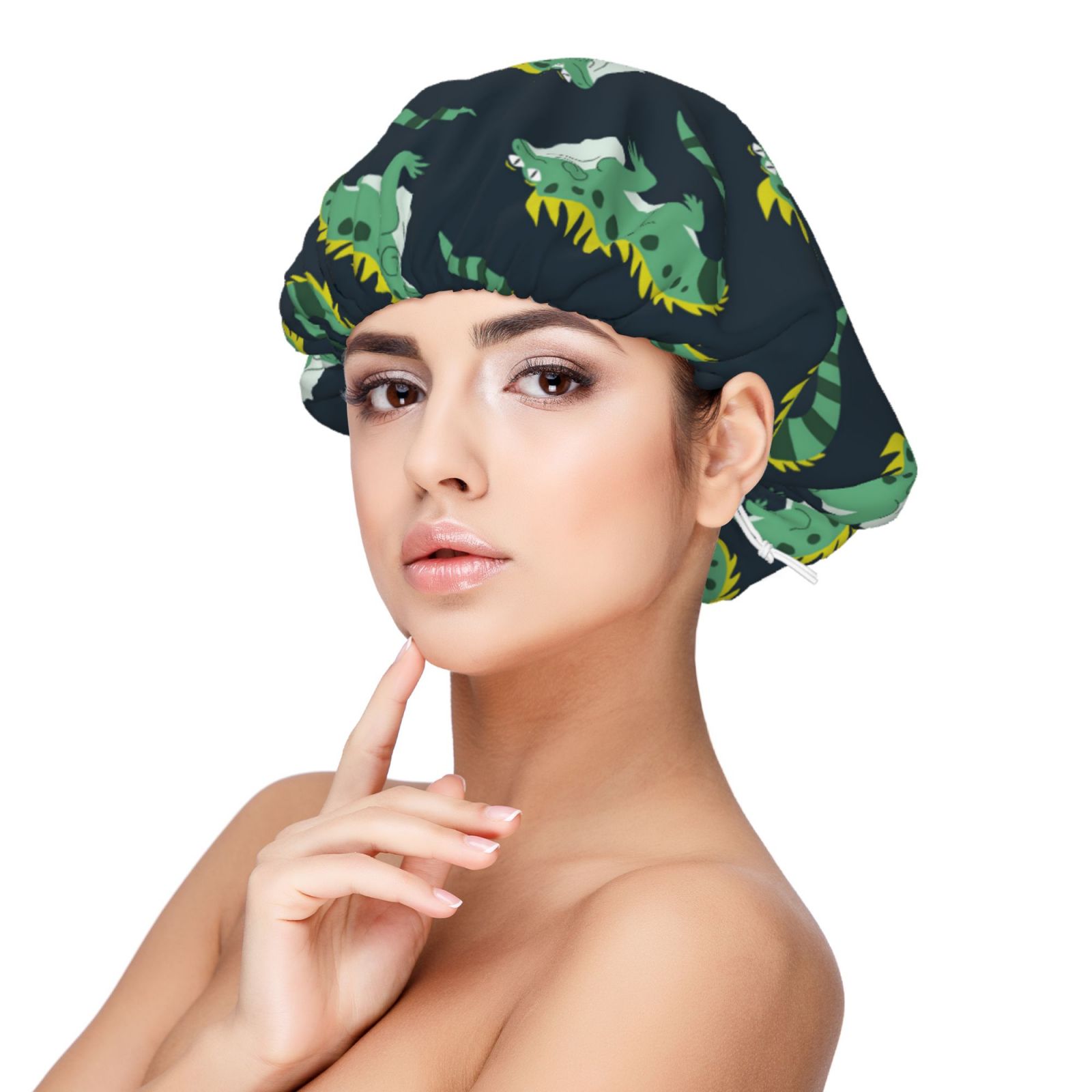 Funny Cute Lizard Green Silk Bonnet for Sleeping Women Men, Adjustable ...