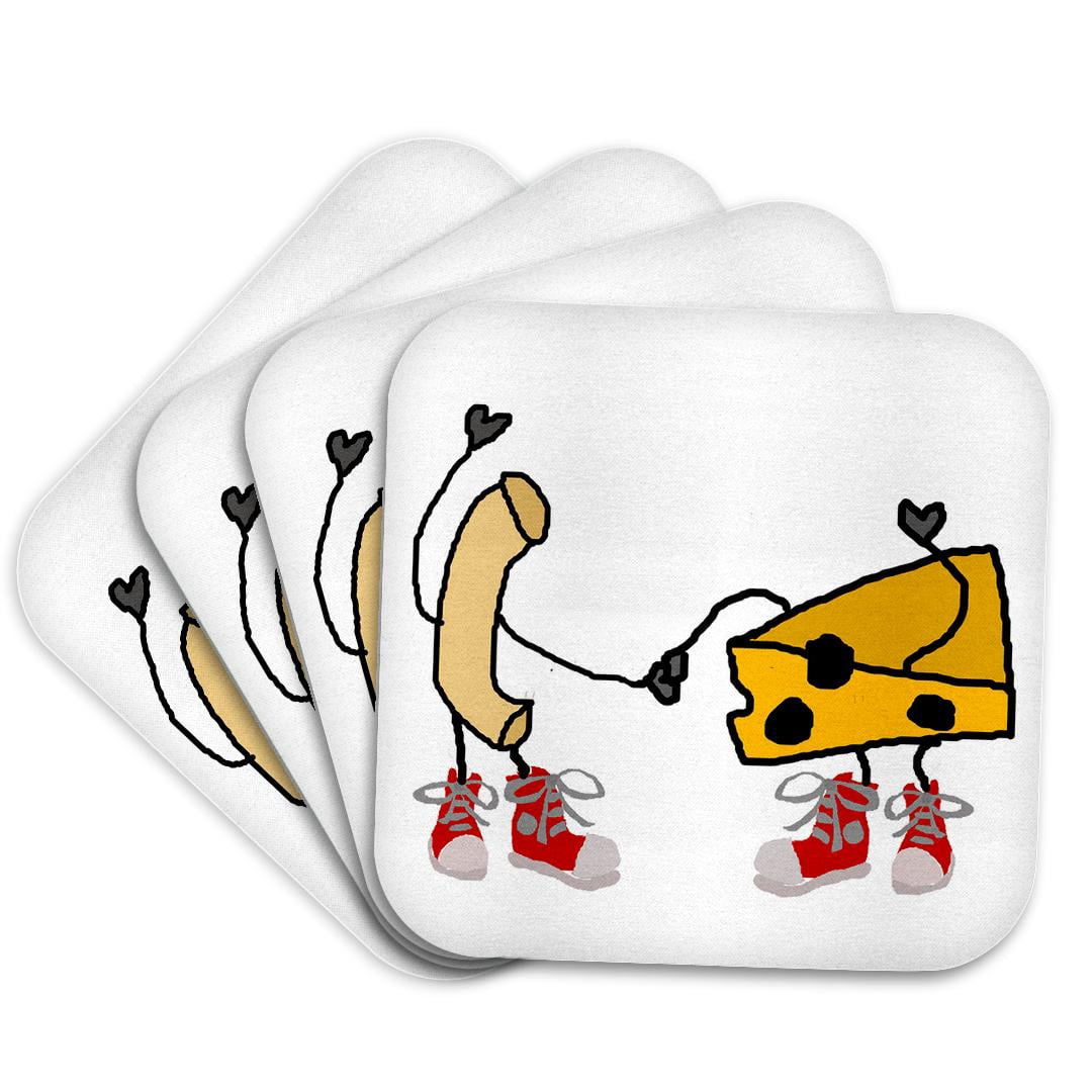 3drose, Funny Cute Macaroni and Cheese Cartoon Characters, Set of 4 ...