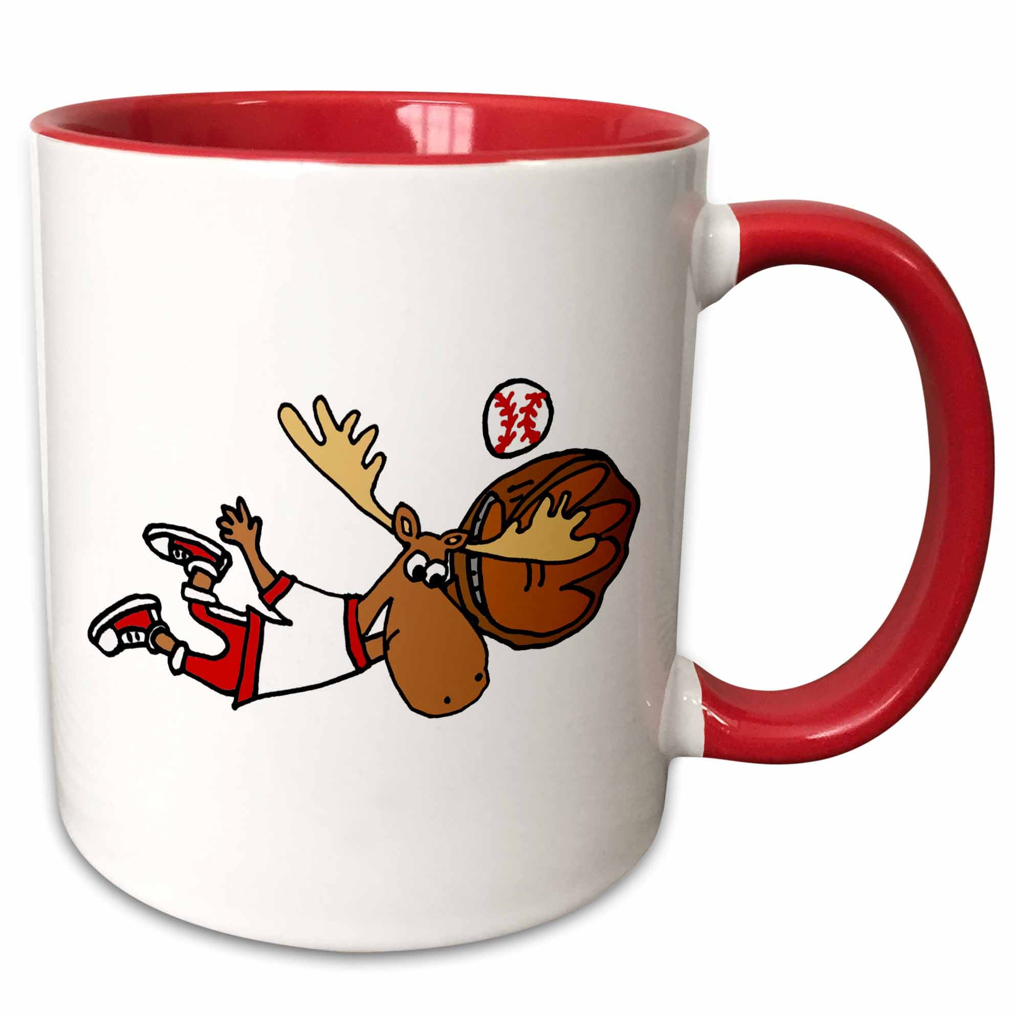 3drose, Funny Cute Moose Catching Fly Ball Baseball Sports Cartoon ...