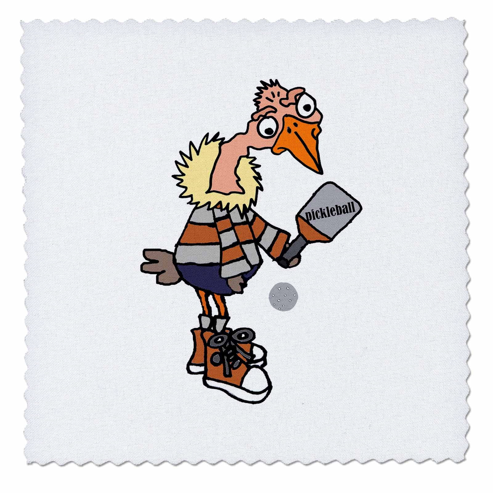 3dRose, Funny Cute Old Buzzard Bird Playing Pickleball Sports Cartoon ...