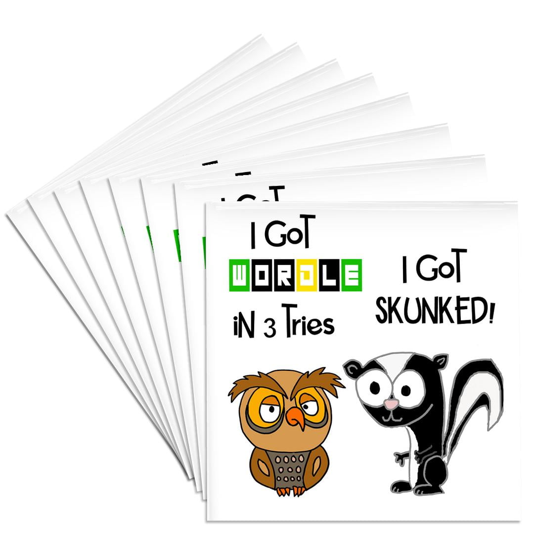 3drose, Funny Cute Owl and Skunk Wordle Daily Online Word Game Cartoon ...
