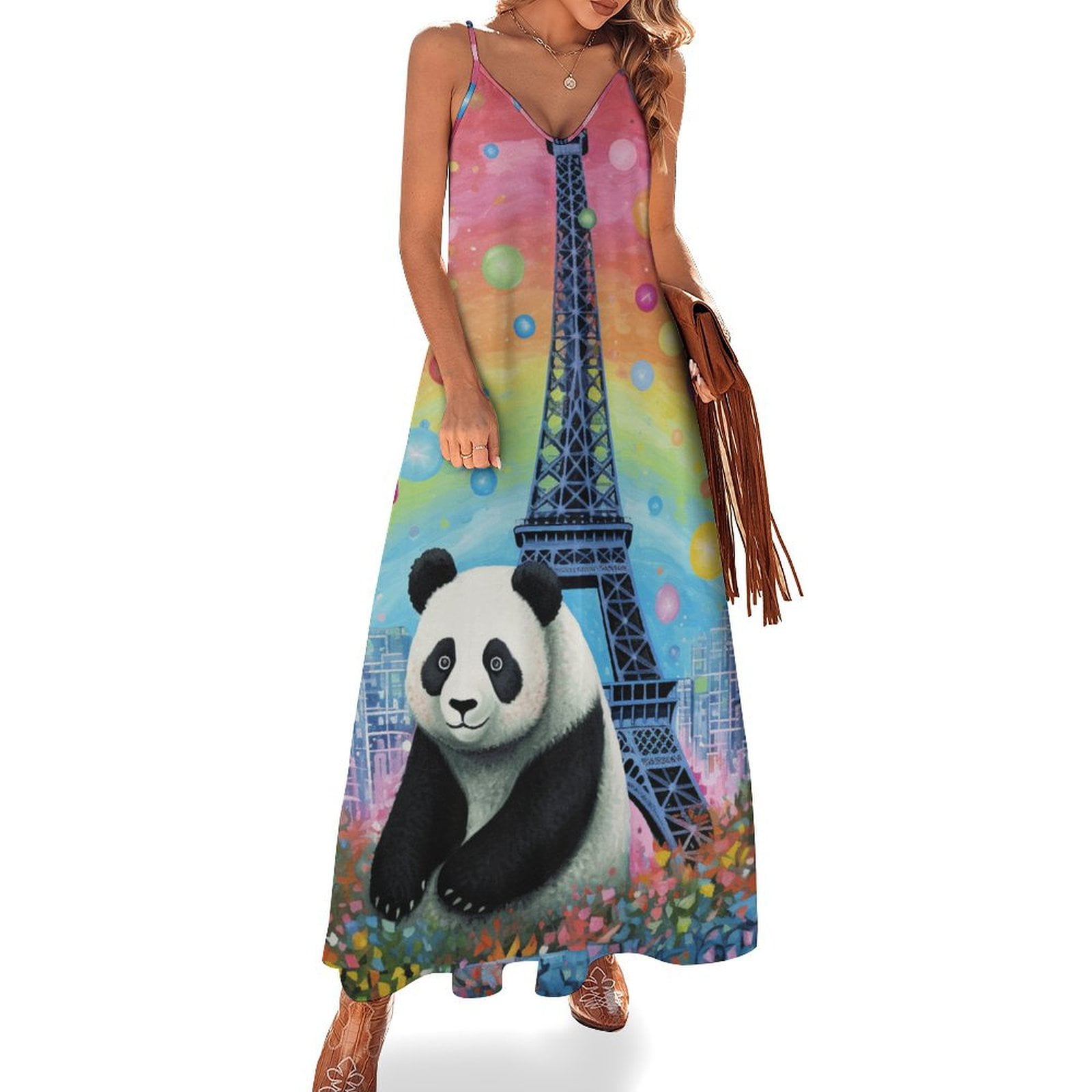 Funny Cute Panda Sleeveless Dress Women's Luxury Party Dress Birthday ...