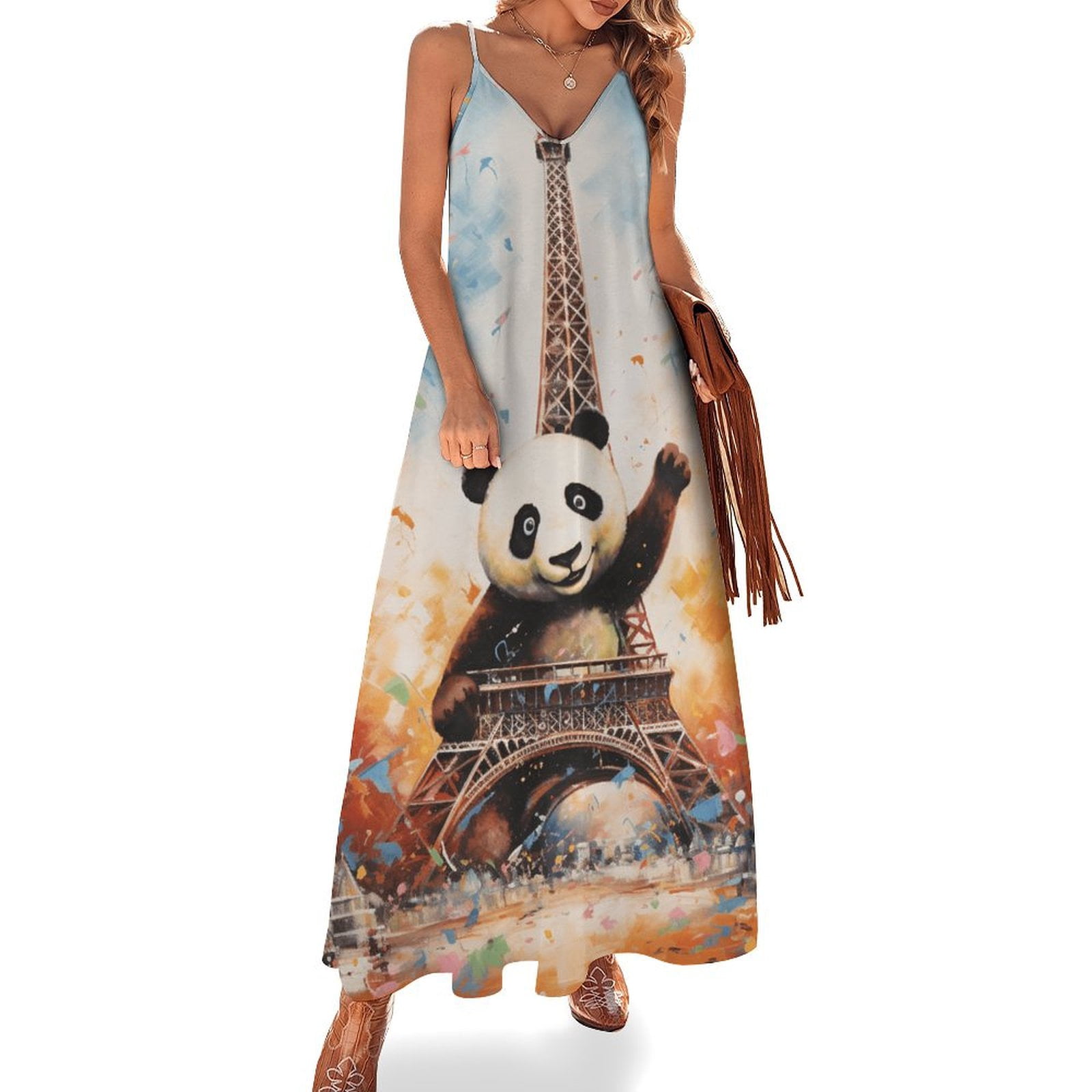 Funny Cute Panda Sleeveless Dress Women's Luxury Party Dress Birthday ...