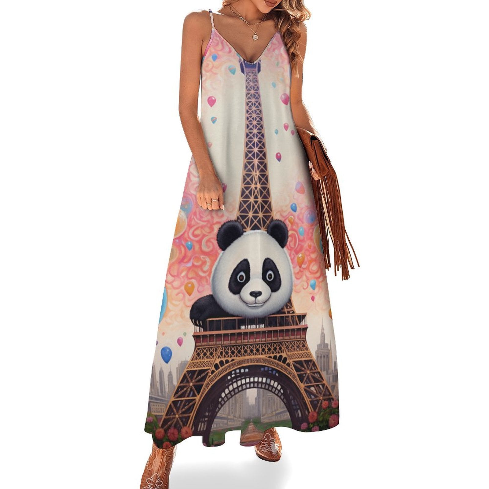 Funny Cute Panda Sleeveless Dress Women's Luxury Party Dress Birthday ...
