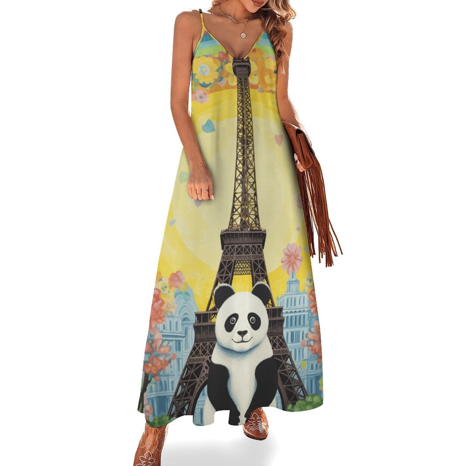 Funny Cute Panda Sleeveless Dress Women's Luxury Party Dress Birthday ...