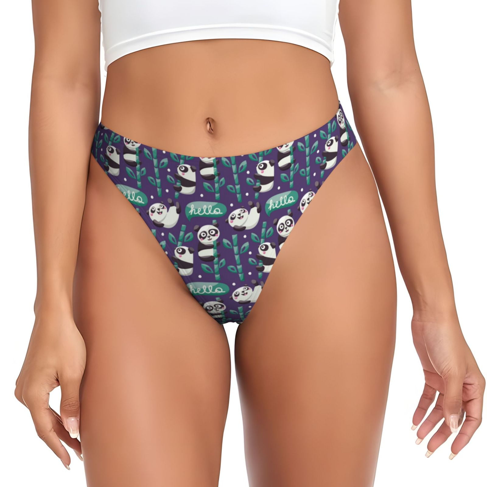 Funny Cute Panda Thongs for Women - No Show Seamless Womens Thongs Underwear, Ladies Breathable ...