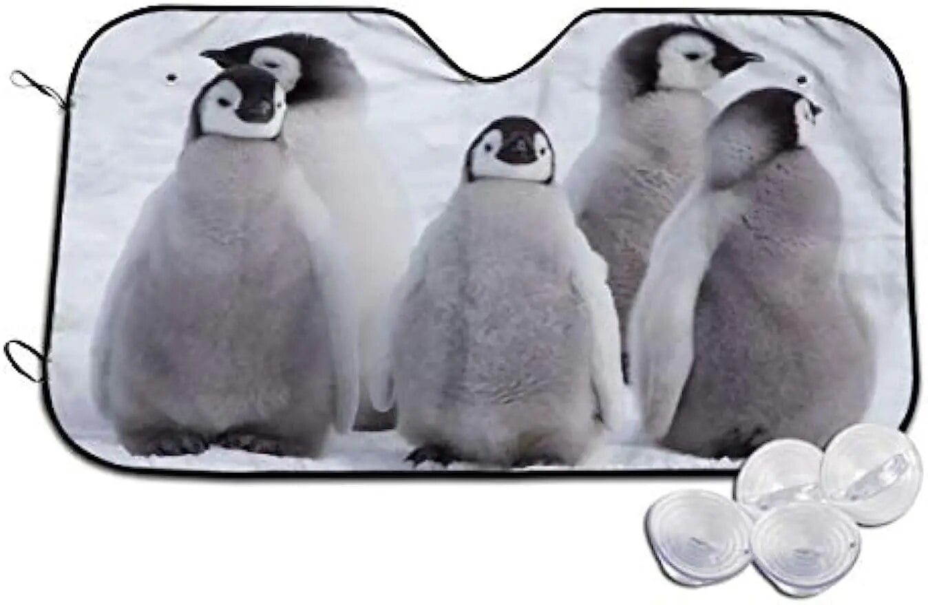 Funny Cute Penguins Custom Car Windshield Sun Shade Universal Size