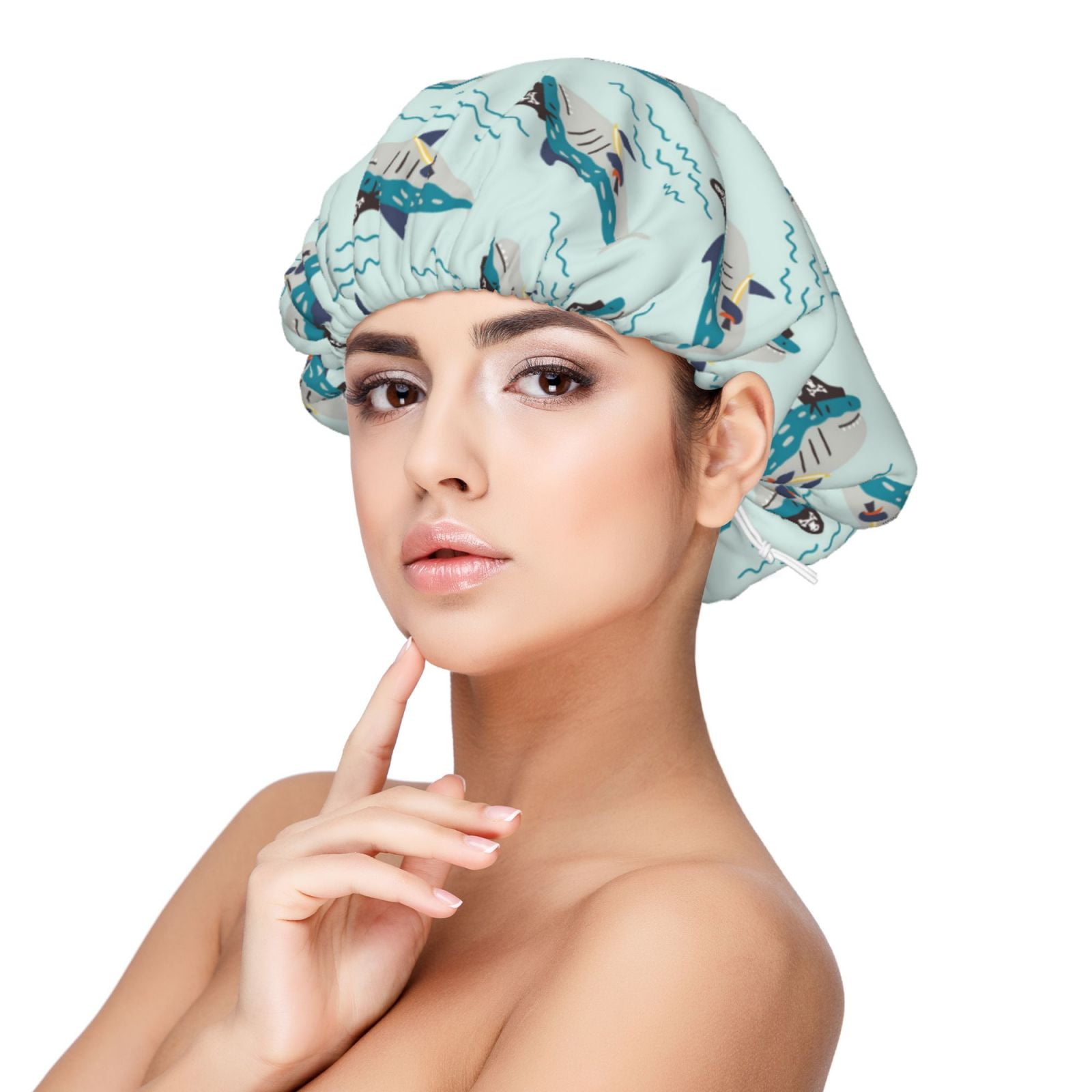 Funny and Cute Pirate Shark Silk Bonnet for Sleeping Women/Men ...