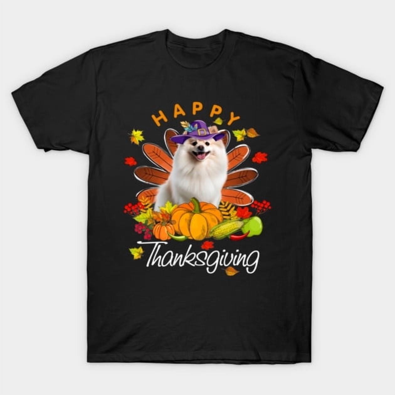 Funny Cute Pomeranian Dog Happy Thanksgiving Turkey Dog Artwork Print ...