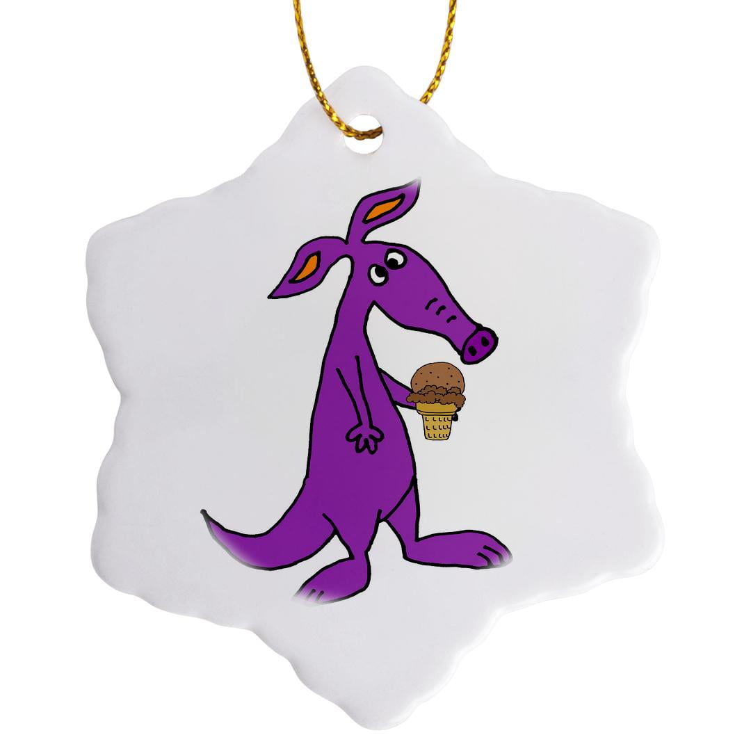 3drose, Funny Cute Purple Aardvark Anteater Eating Ice Cream Cone ...