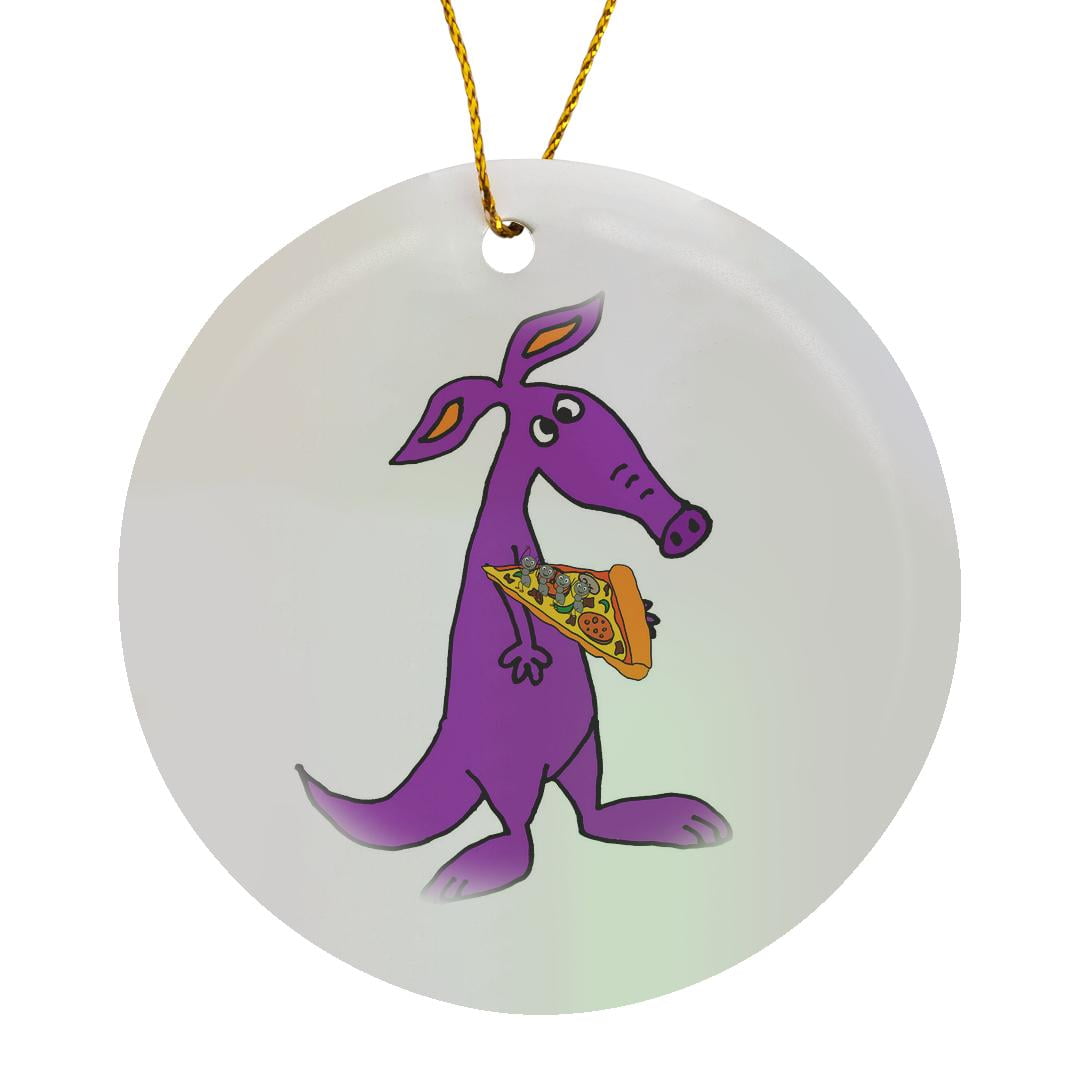 3drose, Funny Cute Purple Aardvark Anteater Eating Pizza Food Cartoon ...