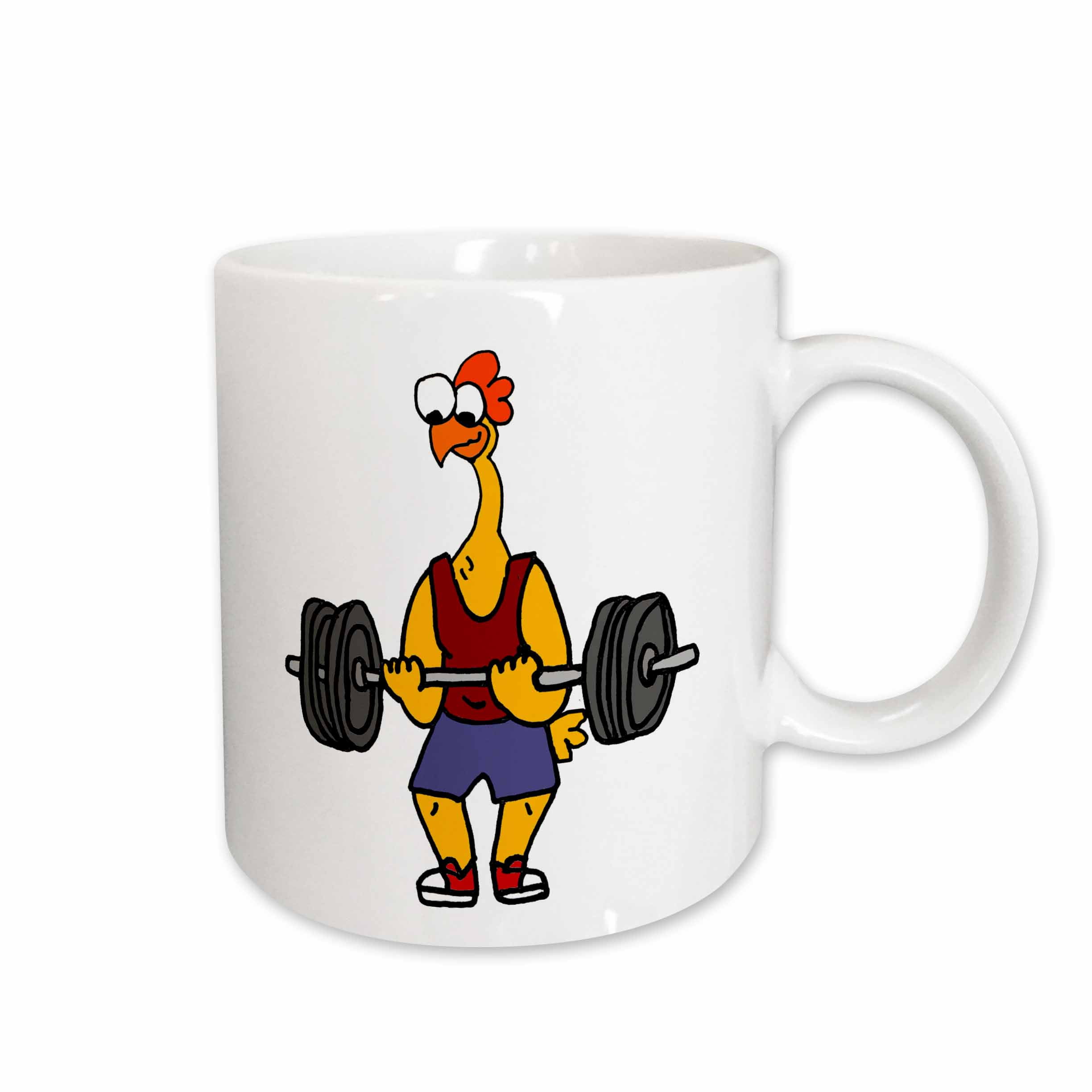 3drose, Funny Cute Rubber Chicken Bodybuilder Lifting Weights Cartoon ...