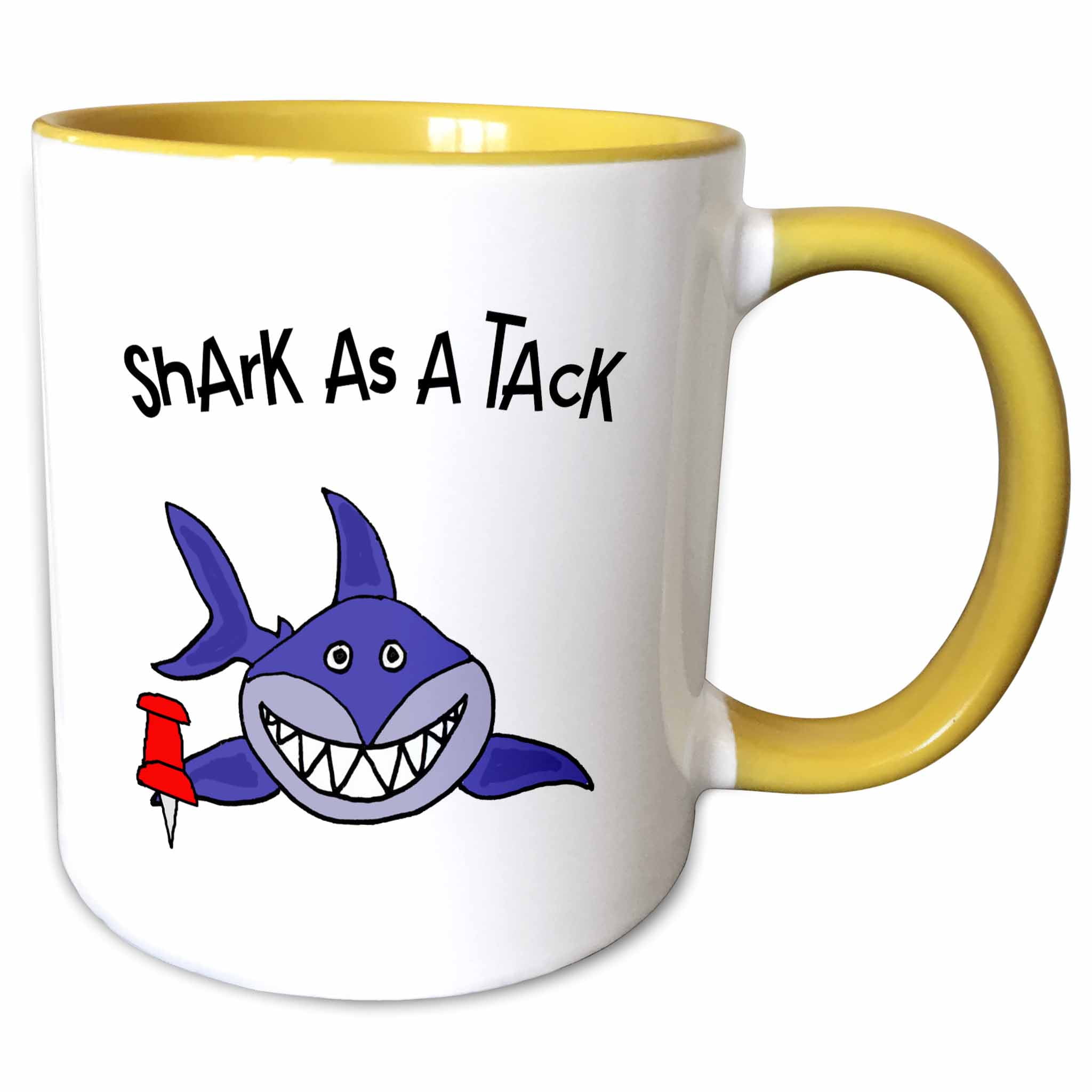 3drose, Funny Cute Shark as a Tack Pun with Shark and Thumb Tack ...
