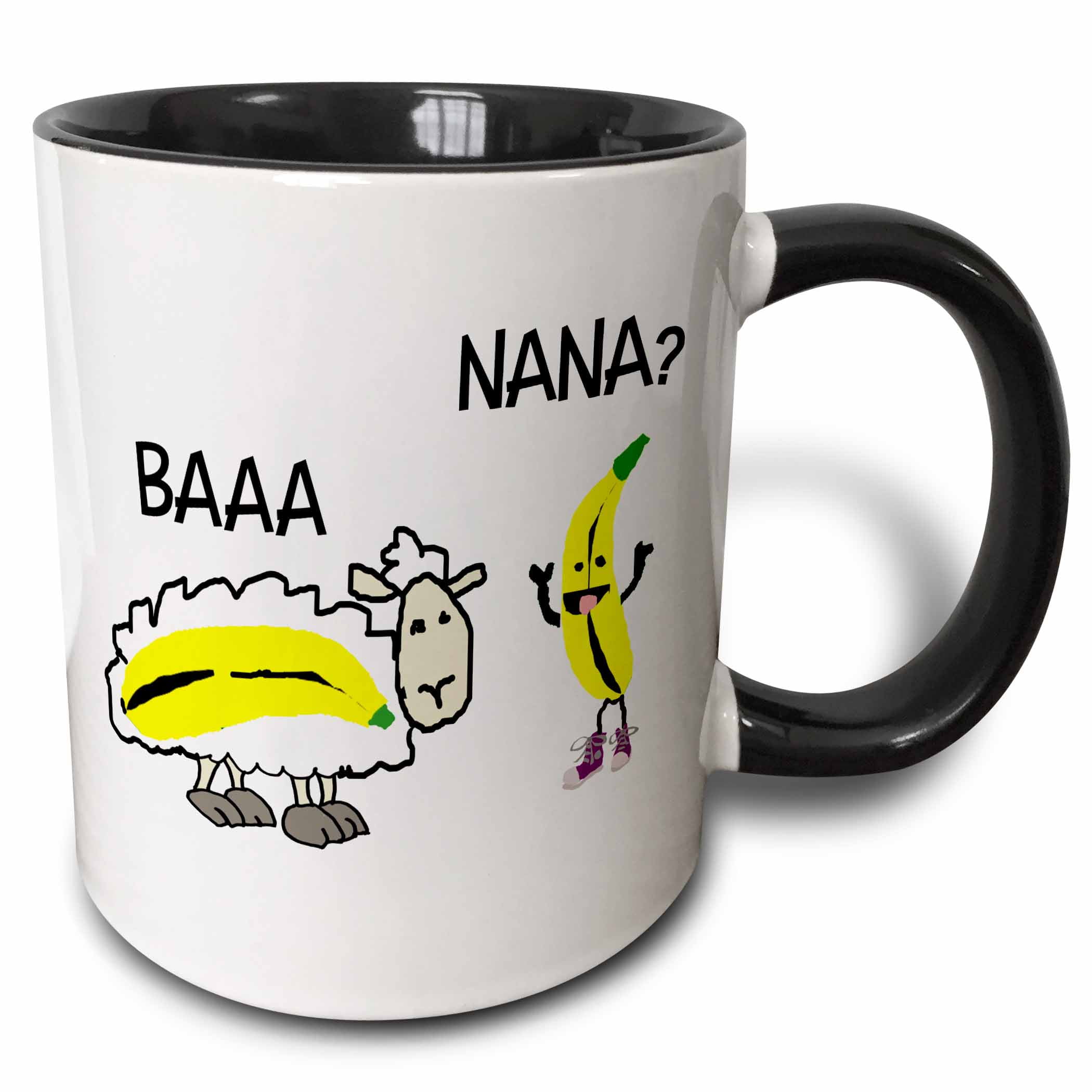 3drose, Funny Cute Sheep Banana Says Baa and Grandson Says Nana Pun ...