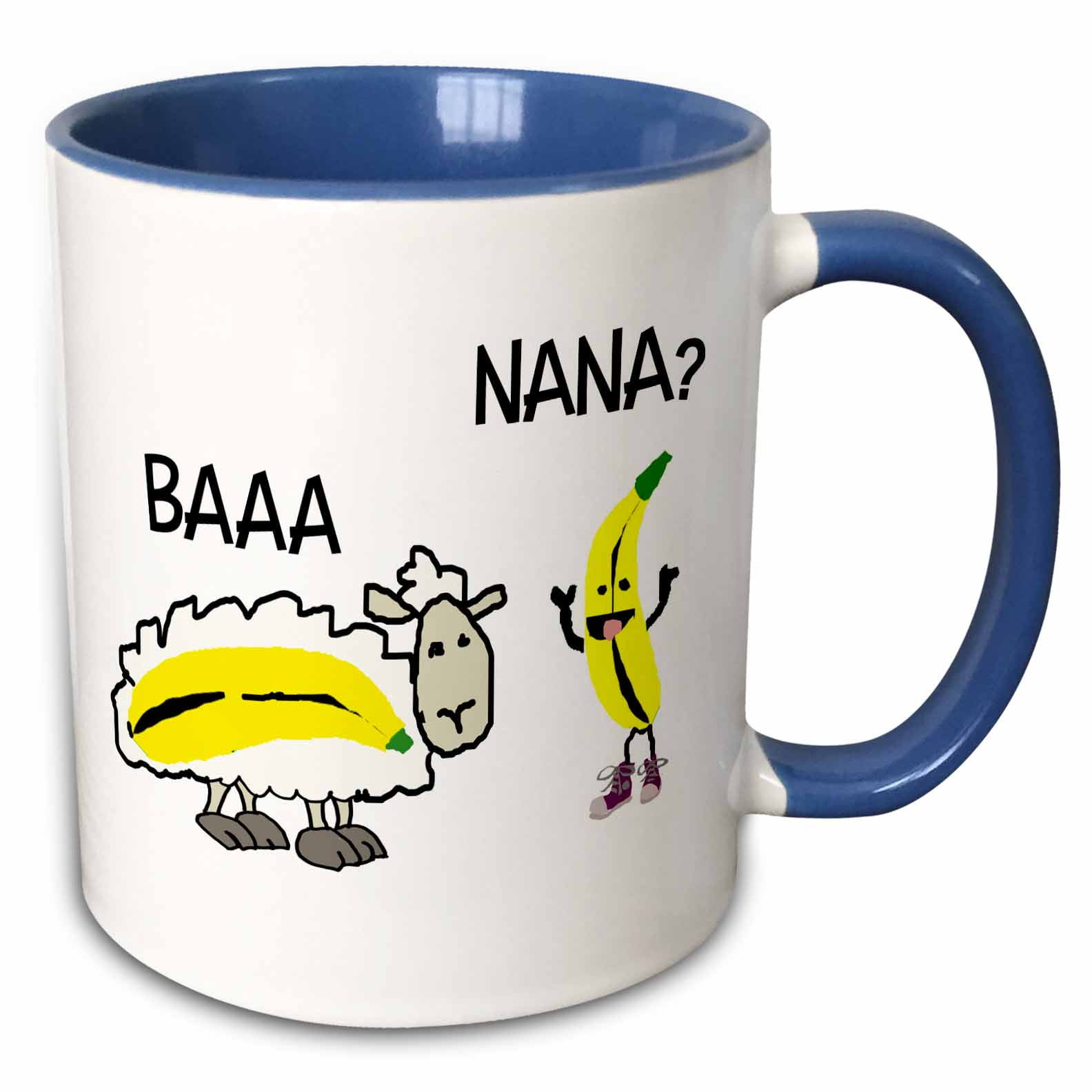 3drose, Funny Cute Sheep Banana Says Baa and Grandson Says Nana Pun ...