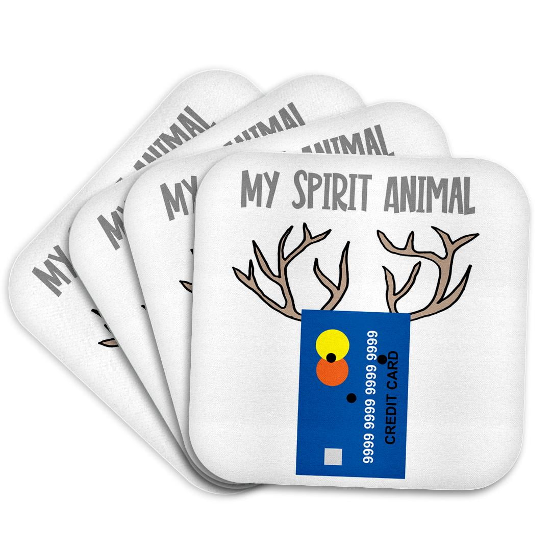 3dRose, Funny Cute Shopping My spirit Animal Credit card with Antlers ...