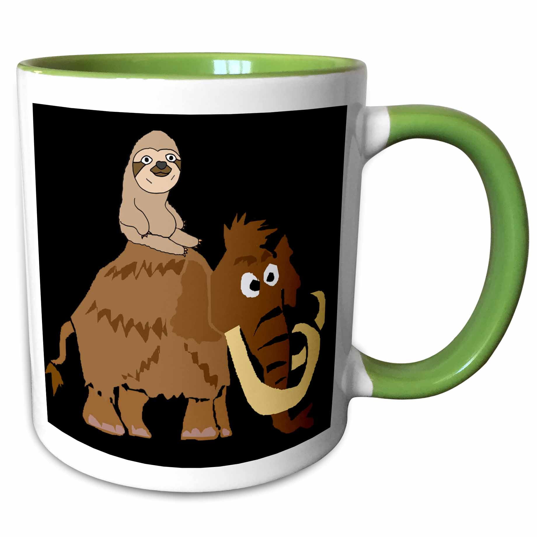 3drose, Funny Cute Sloth Riding Woolly Mammoth Prehistoric Cartoon ...