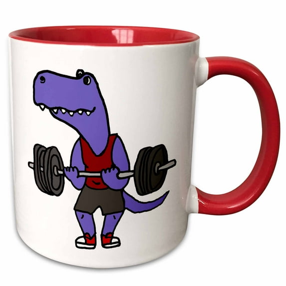 3drose, Funny Cute T-rex Dinosaur Bodybuilder Lifting Weights Cartoon ...