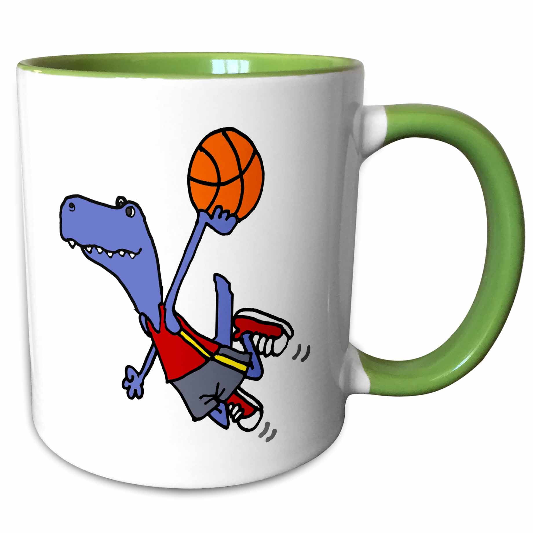 3drose, Funny Cute T-rex Dinosaur Playing Basketball Slam Dunk Cartoon ...