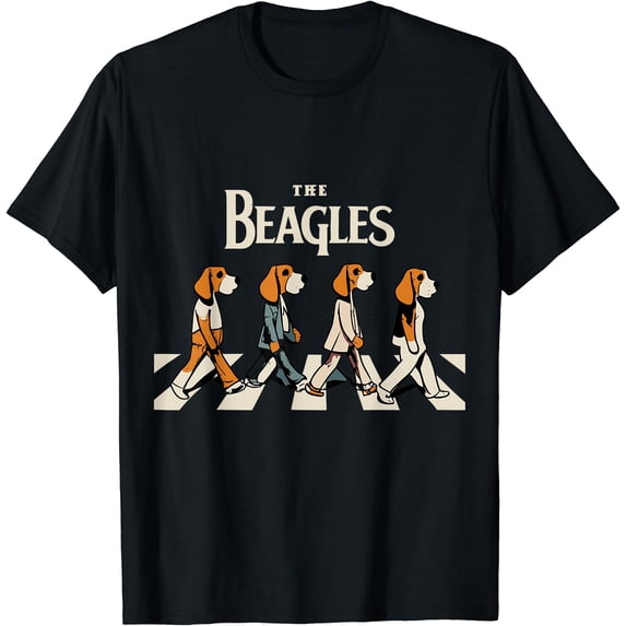 Funny Cute Vintage Beagle Dog Lover T-Shirt - Cartoon Dogs Crosswalk ...