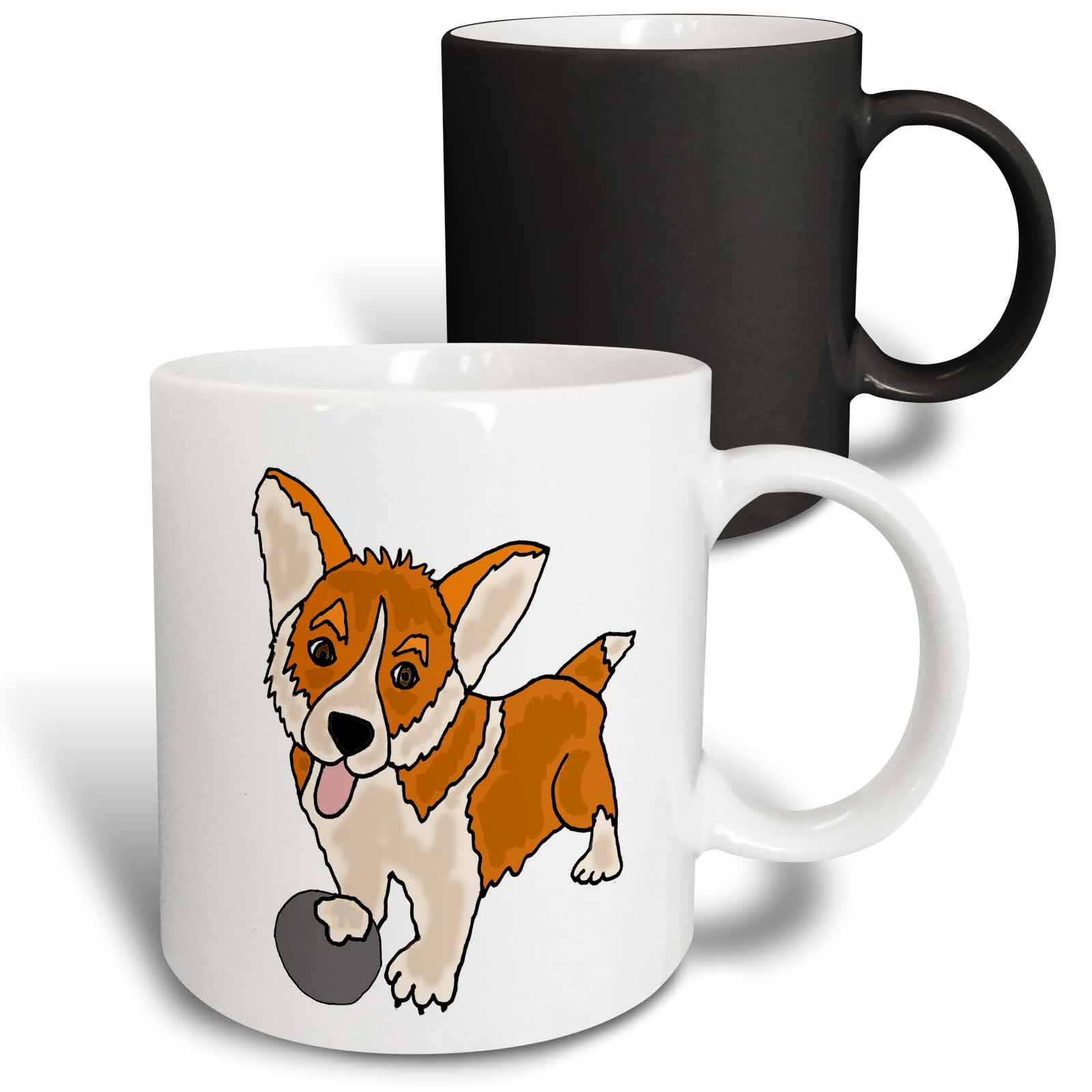 3drose, Funny Cute Welsh Corgi Dog Bowling Cartoon, 11oz Magic ...