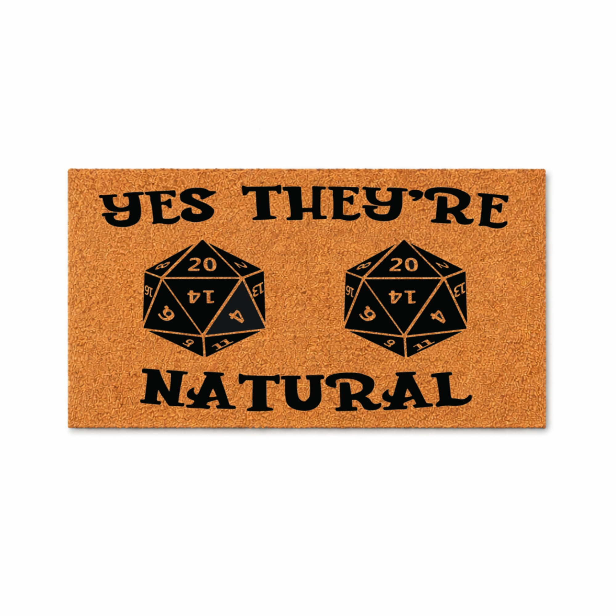 Yes Theyre Natural Doormat, Dice Graphic Entryway Mat (12x26 inches ...