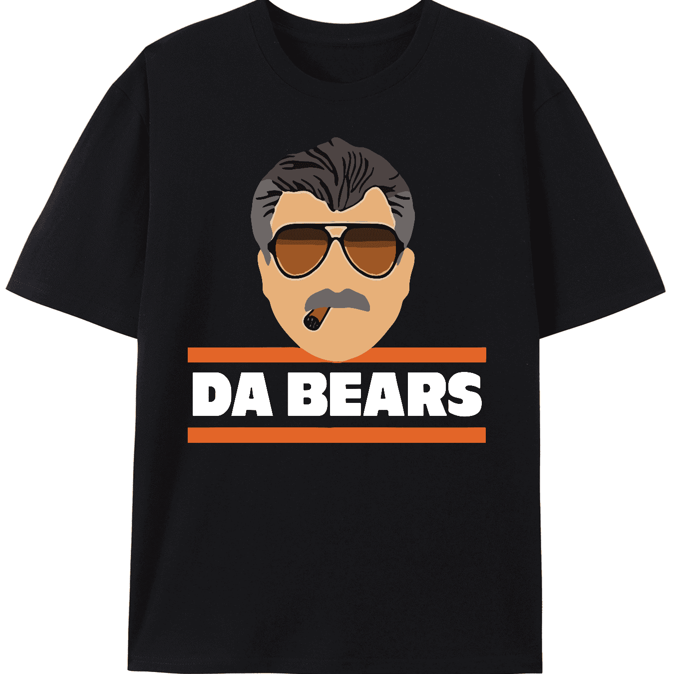 Funny Da Bears Ditka Graphic T-Shirt Men's Short Sleeve Tee Black Color ...