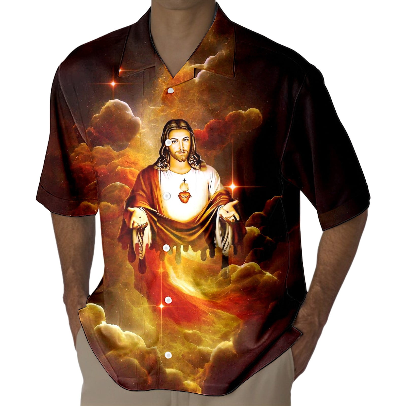 Funny Dabbing Bunny Easter for Men Shirt Button Up Tops Short Sleeve ...