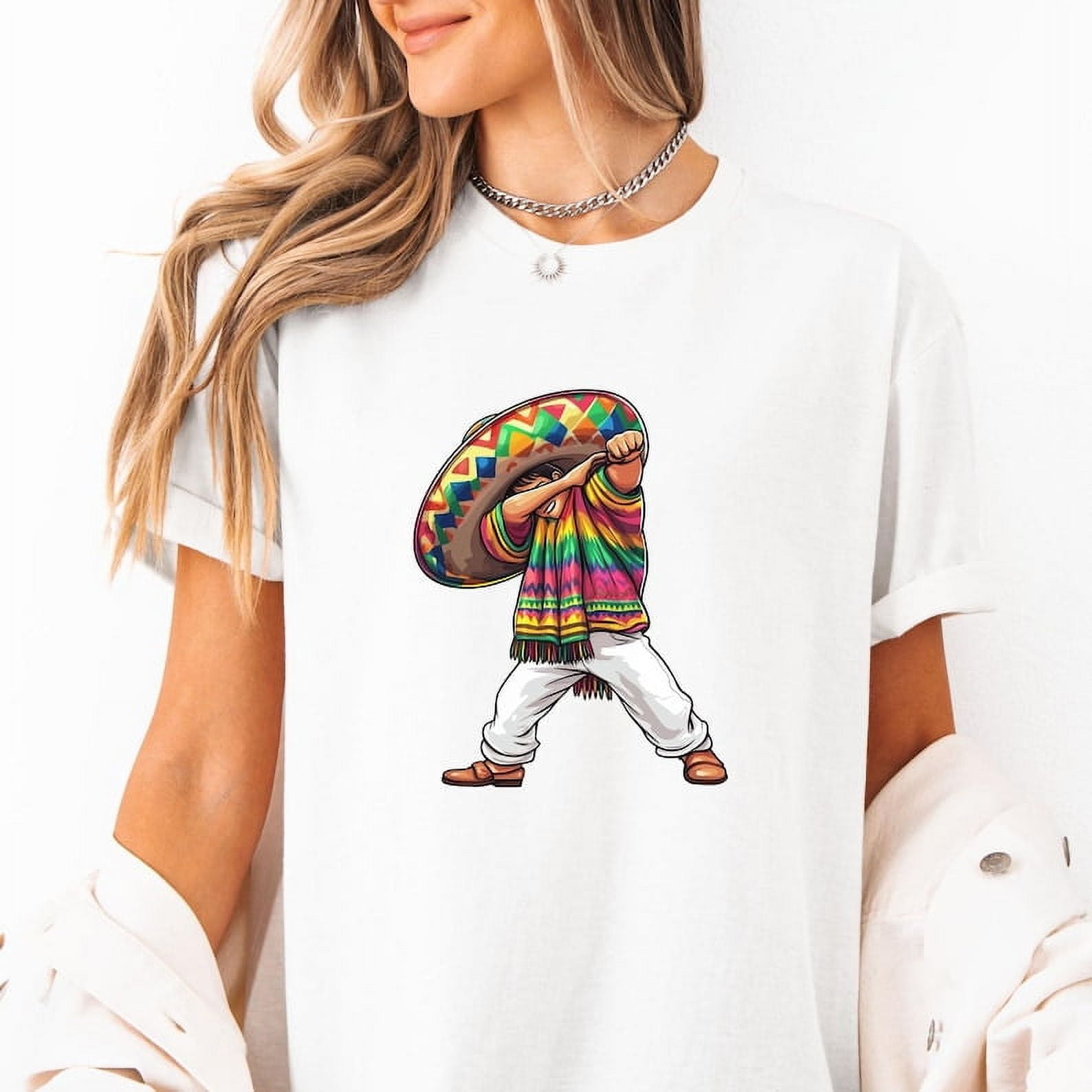 Funny Dabbing Mexican Sombrero Shirt Cinco De Mayo Fiesta Poncho ...