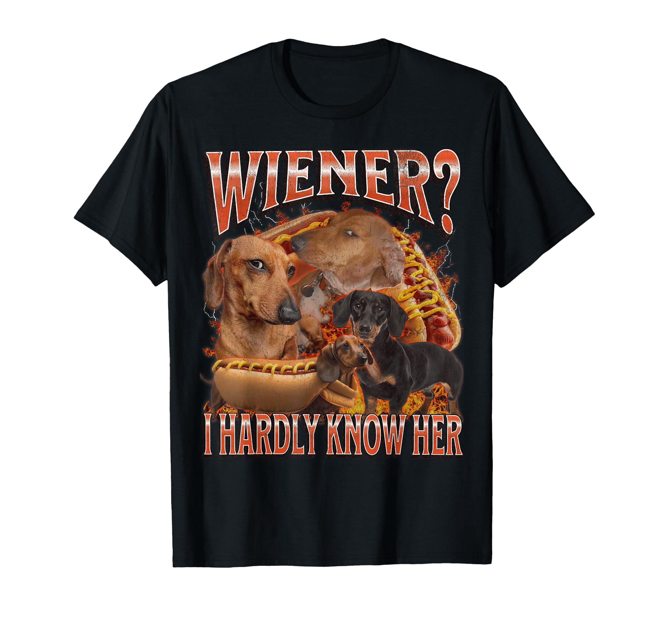 Funny Dachshund Hot Dog Cartoon T-Shirt for Pet Lovers and Humor ...