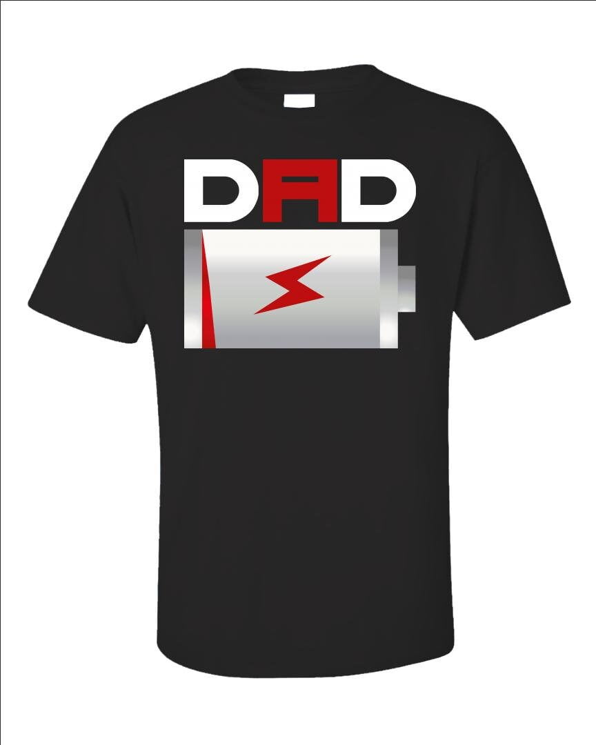 Funny Dad Shirt, Father's Day Gift Shirt, Graphic Tee, Low Battery ...