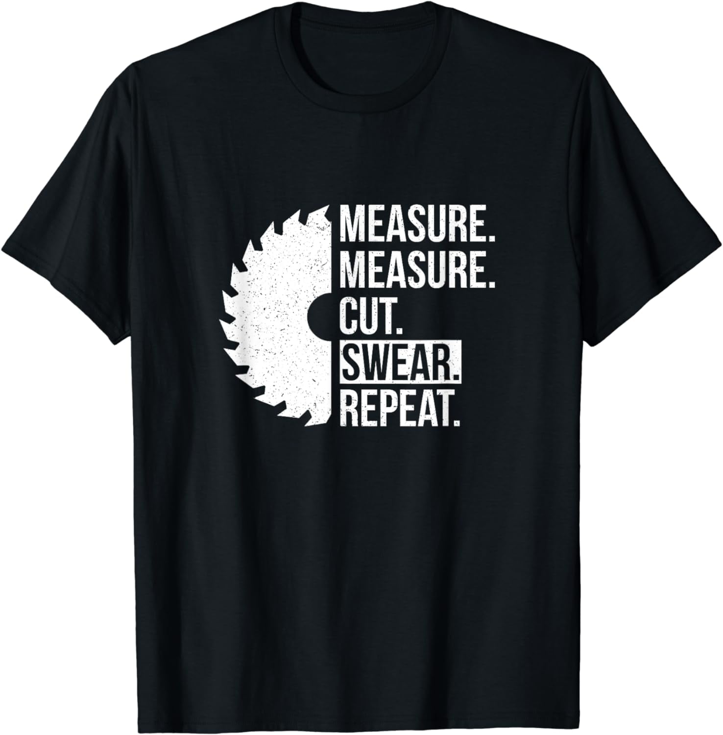 Funny Dad Shirt Measure Cut Swear Handyman Father Day Tshirt - Walmart.com