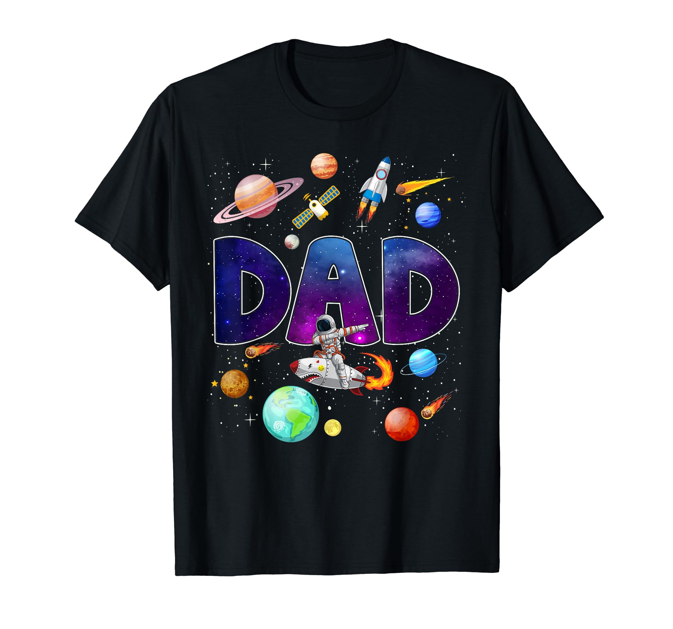 Funny Dad Solar System Planets Outer Space Father's Day Men T-Shirt ...